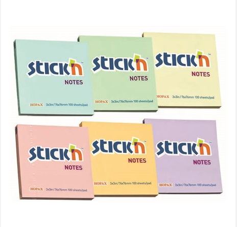 STICK'N NOTES REGULAR PASTEL COLORS 76*76 – Easy Stationers CC