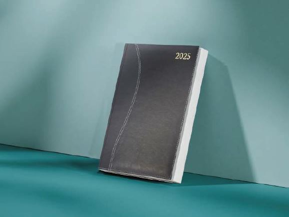 A5 2025 S-STITCHED DIARY - BLACK – Easy Stationers CC